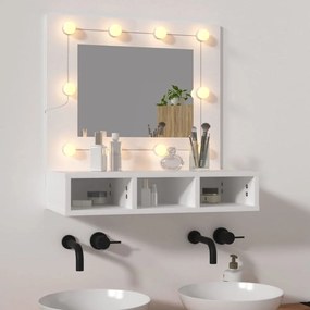 Petromila Zrcadlová skříňka s LED bílá 60 x 31,5 x 62 cm