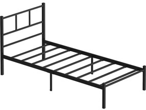 Kovová jednolůžková postel ROVAN 90x200 cm černá nosnost 120 kg