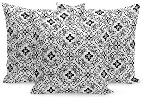 Vintage černo bílý povlak s ornamenty