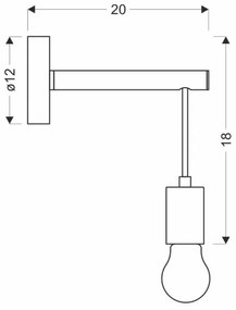 Nástěnné svítidlo IZZY 1xE27/60W/230V