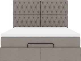 Osmanský rám postele s matrací taupe 140x190cm textil 3313241