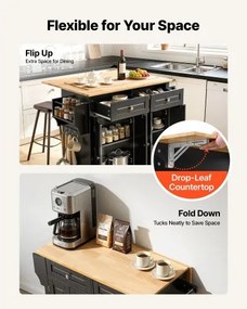 Kitchen Island Vozík Pojízdná úložná skříň na kolečkách se zásuvkou – SR191276-1