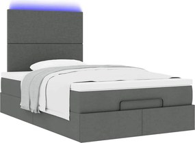 Osmanský rám postele s matrací tmavě šedá 120x200cm textil 3313914