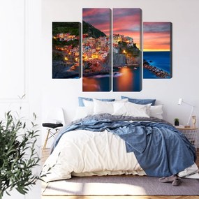Vícedílný obraz Město Manarola V Itálii Nedostatek Nedostatek Přírodní plátno 200x150