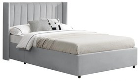 Goleto Čalouněná postel Savona 140x 200 cm s úložným prostorem | světle šedá