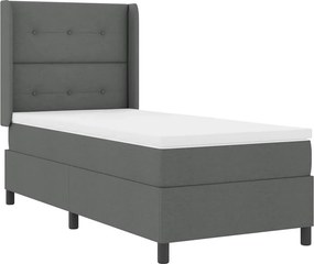 Postel s boxspringem s polštářem Tmavě šedá 200 x 90 cm textil 3341624