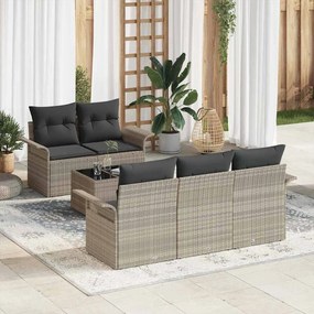 Set pohovek 6 ks Světle šedá polyratan 3345242