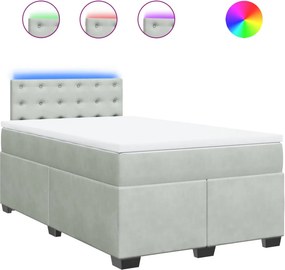 Box spring postel s matrací světle šedá 120 x 200 cm samet 3288594