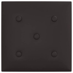 Nástěnné panely 12 ks černé 30 x 30 cm umělá kůže 1,08 m² - Default Title