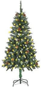 Umělý vánoční stromek s LED osvětlením a šiškami 150 cm