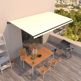 Ručně zatahovací markýza 500 x 300 cm krémová 3069137