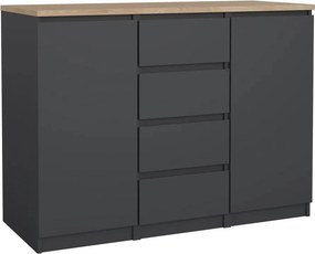Tmavě šedá komoda 121x91x50 cm Naia – Tvilum