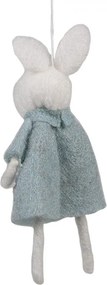 Modrý plstěný závěsný velikonoční králíček Magiccal - 6*3*13 cm