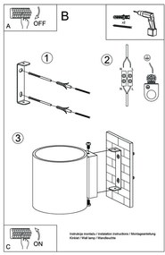Šedé nástěnné svítidlo Sollux Roda