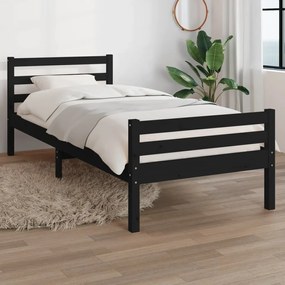 vidaXL Rám postele masivní dřevo 90 x 200 cm [814807] Barva: Černá