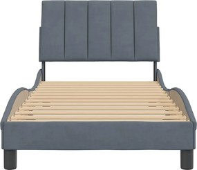Rám postele bez matrace Hanko tmavě šedá 90 x 190 cm samet 3207820