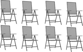 9dílný zahradní jídelní set antracitový ocel 3187984