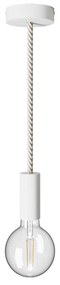 creative cables Závěsná lampa s XL 16mm námořnickým kabelem, lakované dřevěné detaily Barva: Bílá