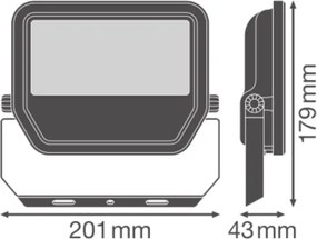 LED reflektor LEDVANCE FLOODLIGHT černý 41W/27W 6000lm/4000lm 6500K studená bílá IP66