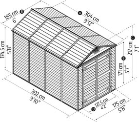 Palram - Canopia Skylight 6x10 hnědý - zahradní domek