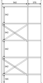 Knihovna v dekoru dubu v přírodní barvě 58x175 cm Ara – Marckeric