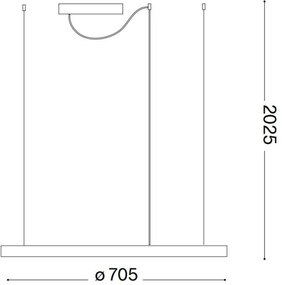 Ideal Lux - LED Lustr na lanku ORACLE SLIM LED/37W/230V 2700K pr. 70 cm bílá