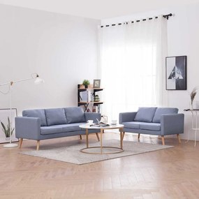 Sedací souprava dvojsedák a trojsedák textil světle šedá 272193