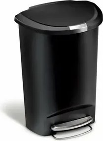Simplehuman Pedálový odpadkový koš  – 50 l / půlkulatý / černý plast
