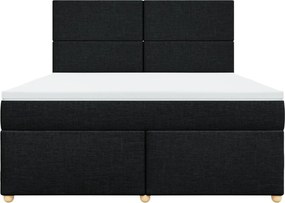 Box spring postel s matrací černá 180x200 cm textil 3293654