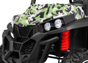 Ramiz Terénní bugina pro děti maskáčová + pohon 4x4 + dálkové ovládání + nosič zavazadel + rádio MP3 + LED
