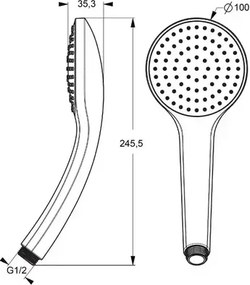 Ideal Standard Idealrain - Sprchová hlavice 10 cm | 1 proud | chrom