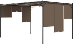 Zahradní altán s bočním závěsem 4 x 3 x 2,25 m taupe 312264