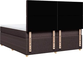 Box spring postel s matrací tmavě hnědá 200x200 cm textil 3292180