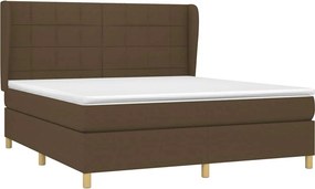 Box spring postel s matrací tmavě hnědá 160x200 cm textil 3128536