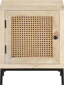 Noční stolek 40 x 30 x 50 cm masivní mangovník a přírodní rákos 323509