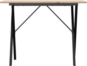Jídelní stůl s X rámem 100 x 50 x 75 cm borové dřevo a ocel 3282697