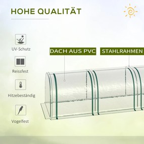 Fóliový skleník Outsunny, skleník, skleník s dveřmi, chladicí rám, skleník pro rostliny, školka pro rostliny, ocel, průhledný, 295 x 100 x 80 cm | Ao…