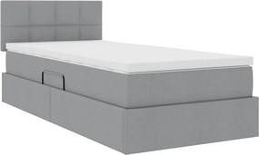 Postel s úložným prostorem a matrací Světle šedá 100 x 200 cm 3370488