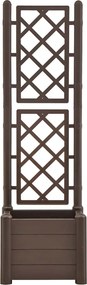 Zahradní truhlík s treláží 43 x 43 x 142 cm PP moka 313980