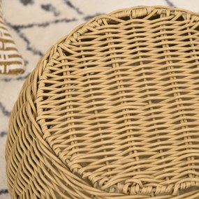 PawHut Kočka Dům Postel Kočičí Košík Dům v Obřím Střihu z Rattanu s Měkkým Polštářem Ø 40 x 30 cm světle hnědý