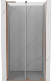 Mexen Velar L posuvné sprchové dveře 90 cm, transparentní, kartáčovaná měď - 871-090-003-01-65