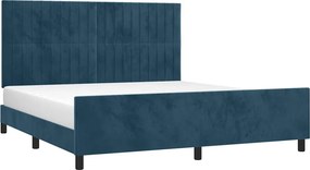 Rám postele bez matrace tmavě modrý 160x200 cm samet 3125889