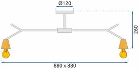 Toolight Skandinávská kovová stropní lampa APP694-5C