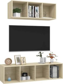 2dílný set TV skříněk dub sonoma kompozitní dřevo 3079793