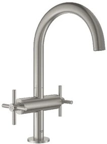 Grohe Atrio - Umyvadlová baterie s výpustí a otočným výtokem, supersteel 21019DC3