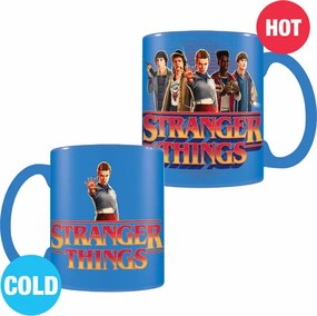 Hrnek Stranger Things - Characters S5 315 ml(měnící se motiv) Modrá
