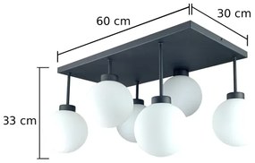 Přisazený lustr DEA 6xE14/60W/230V černá/bílá