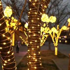Venkovní světelný vánoční řetěz s šípkovými diodami, teplá bílá, 100m, 1000 LED, 8 programů