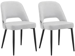 Danish style Jídelní židle Kyoto (SET 2 ks), samet, světle šedá