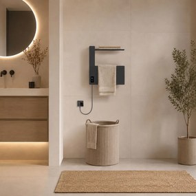 Mereo, Mereo Elektrický sušák ručníků, 1 modul, černý, MER-MT80B